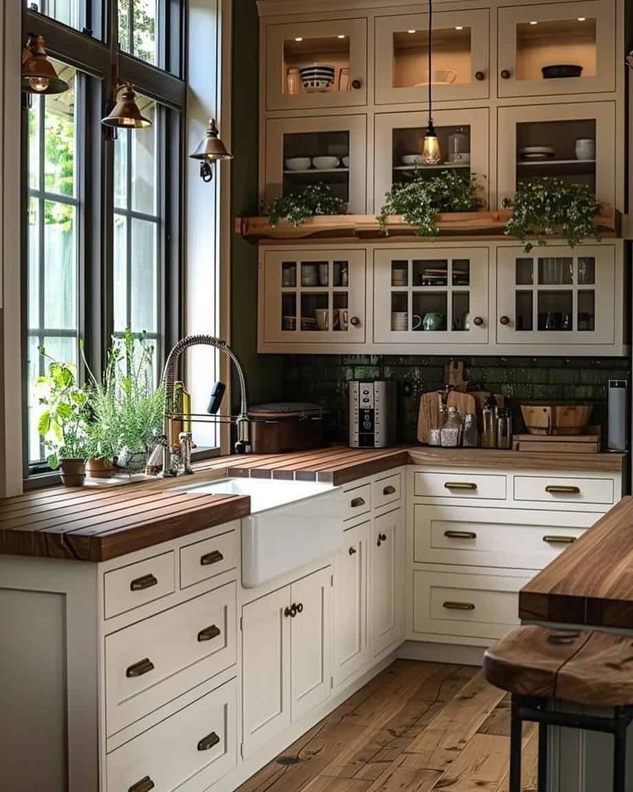 18 Small Farmhouse Corner Kitchen Ideas For A Chic And Rustic Layout ...